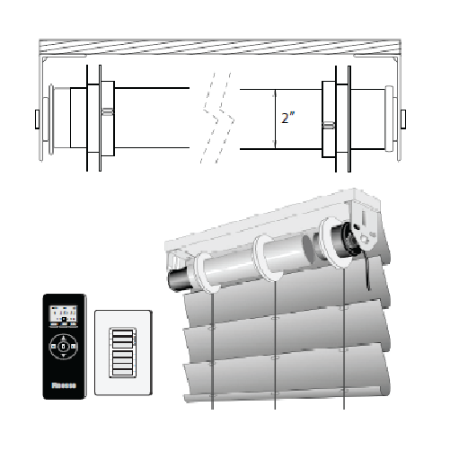 Motorized Roman Shades-2" Tubular Motorized Roman Shade - Textile Trimmings